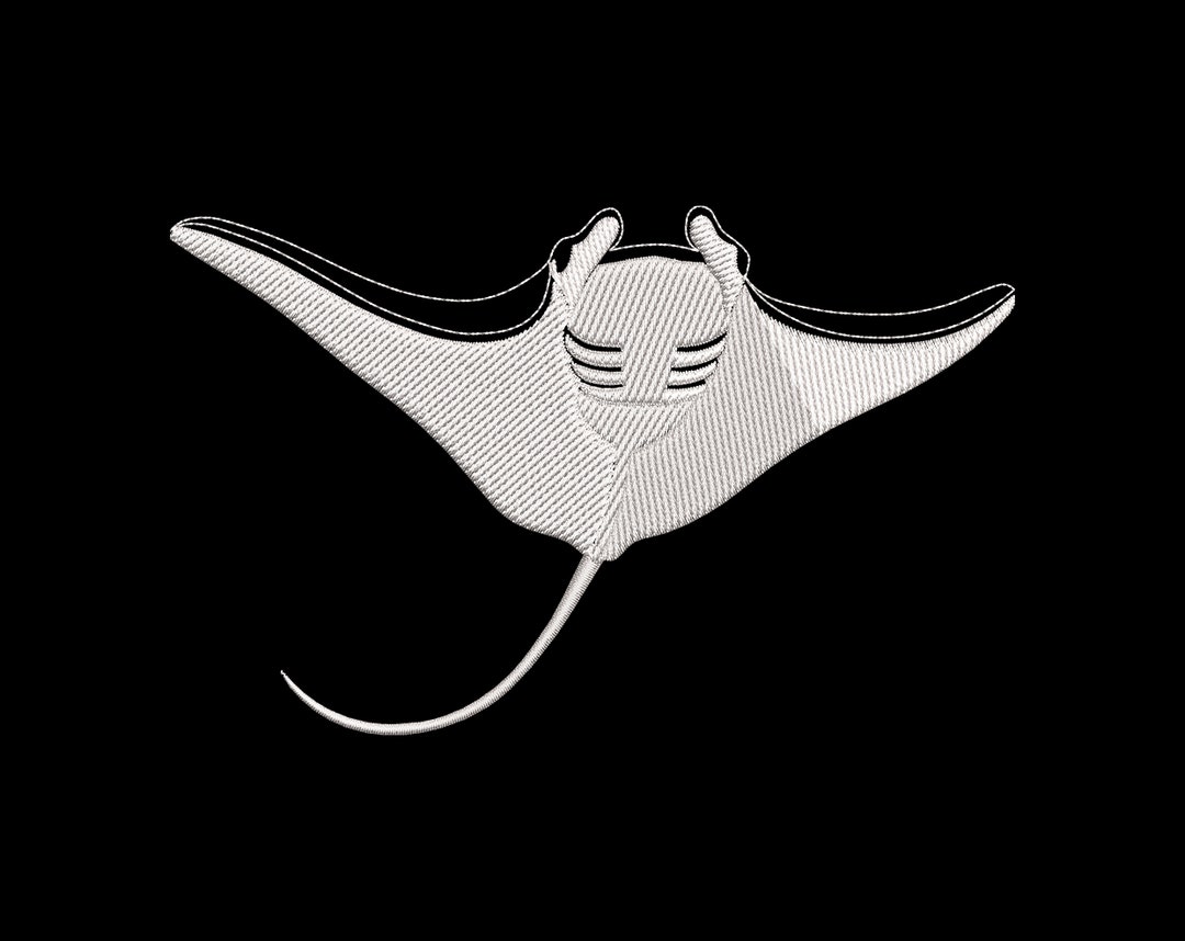 Graceful Stingray Embroidery Design - Oceanic Manta Ray Pattern for ...