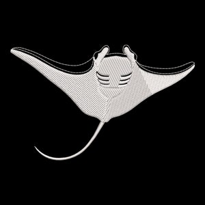 Graceful Stingray Embroidery Design - Oceanic Manta Ray Pattern for ...