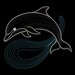 Dolphin Embroidery Design – Marine Wildlife Pattern, Ocean Waves Motif ...