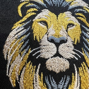 Sovereign Lion Majesty Embroidery Design - Royal Feline for Dark ...