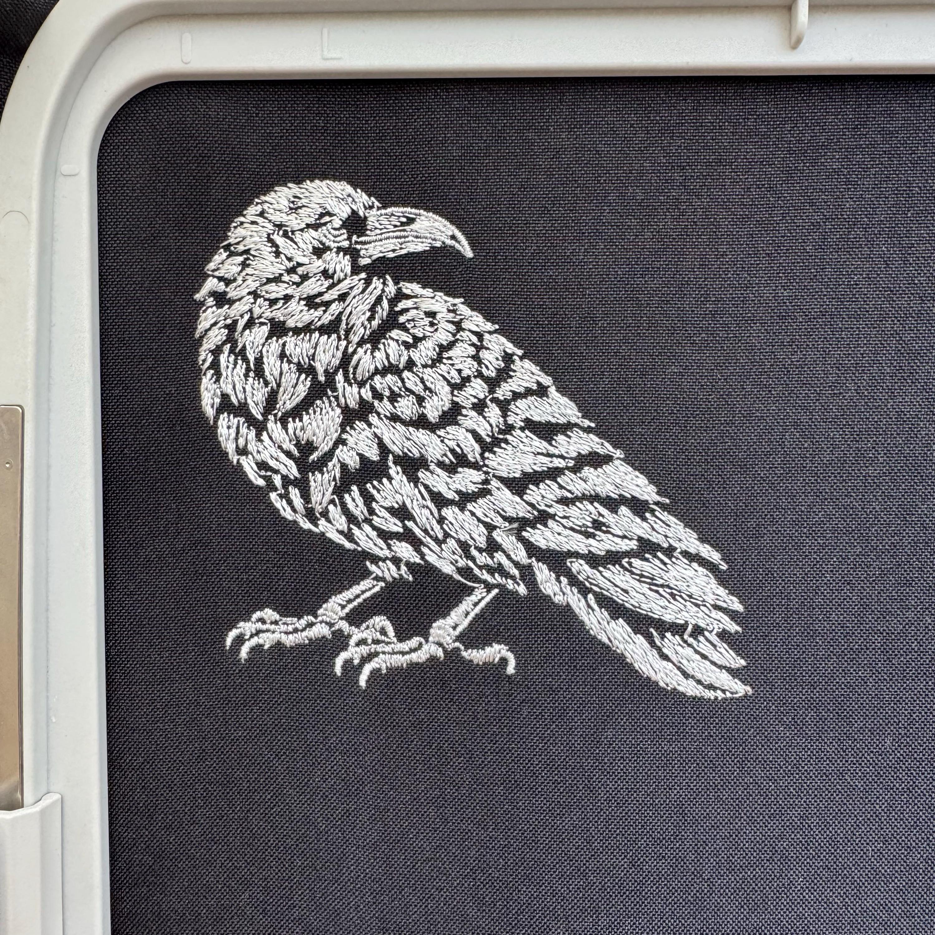 Raven Embroidery Design – Gothic Black Bird Pattern for Dark Fabric ...