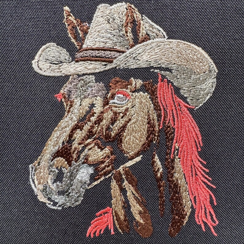 Western Horse Embroidery Design – Cowboy Hat Horse Machine Embroidery ...
