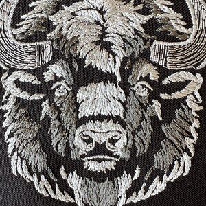 Monochrome Bison Head Embroidery Design - Exquisite Machine Embroidery ...