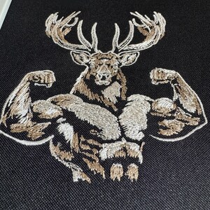 Muscular Deer Embroidery Design - Strong Deer, PES File, Unique ...