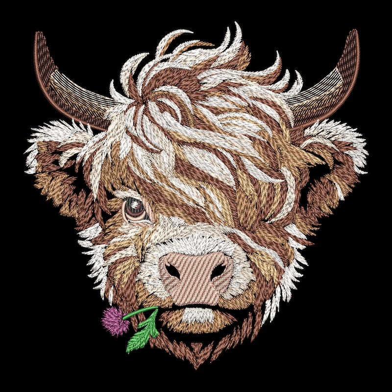 Highland Cow Embroidery Design - Etsy