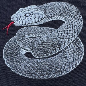 Realistic Snake Embroidery Design – Coiled Serpent Pattern, Wildlife ...