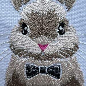 Dapper Bunny Boy Embroidery Design - Fill Stitch Cute Rabbit With Bow ...