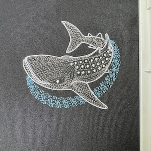 Whale Shark Embroidery Design – Marine Wildlife Pattern, Ocean-inspired ...