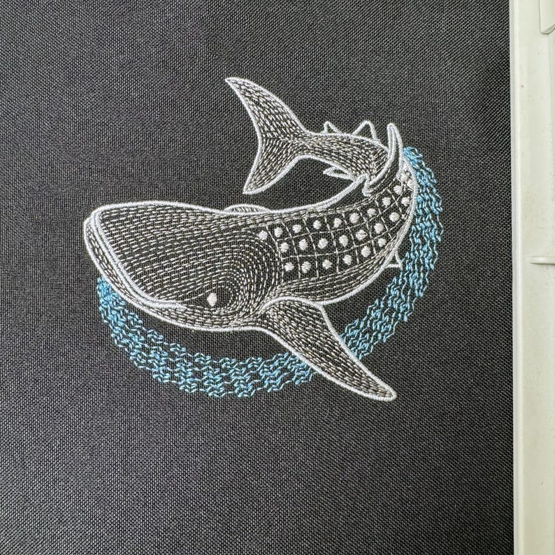 Whale Shark Embroidery Design – Marine Wildlife Pattern, Ocean-inspired ...