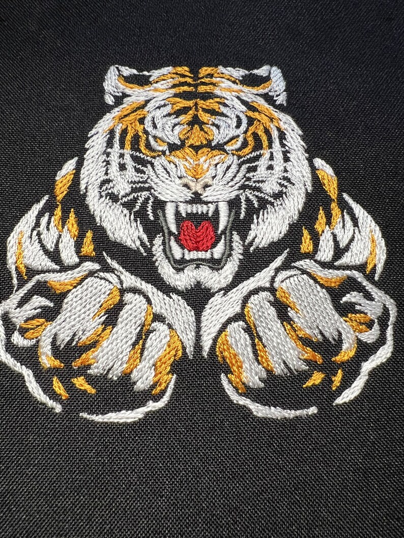 Brutal Tiger Fighter Embroidery Design - Fierce Raw Power for Dark ...
