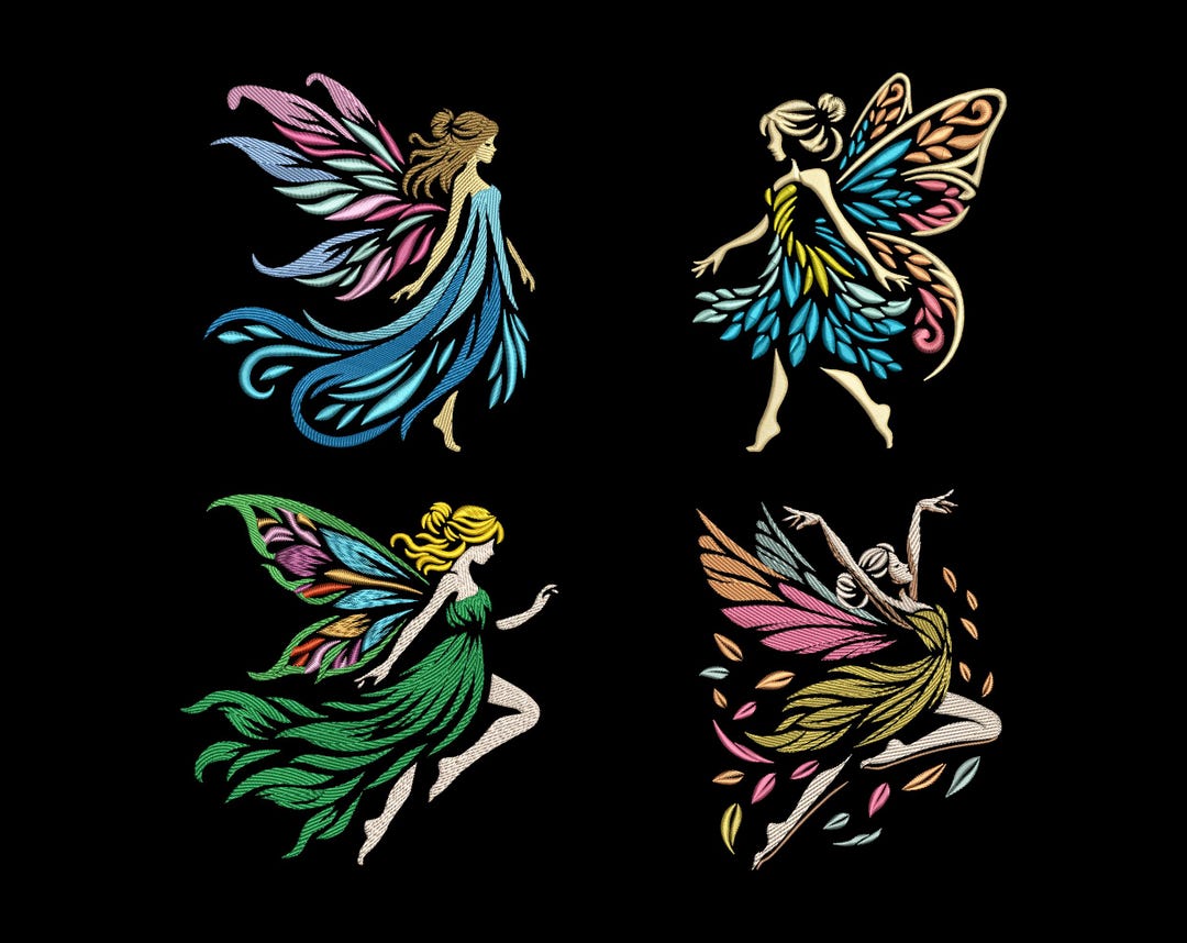 Fairy Embroidery Design Bundle – Whimsical Fairy Machine Patterns ...