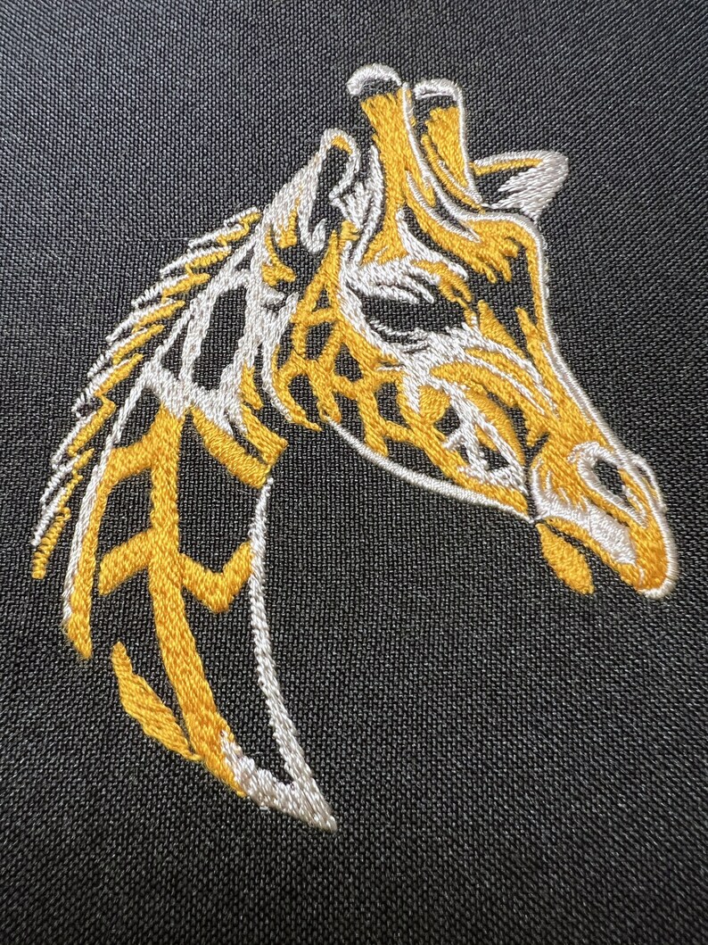 Stylized Giraffe Head Embroidery Design - Elegant African Animal Art ...