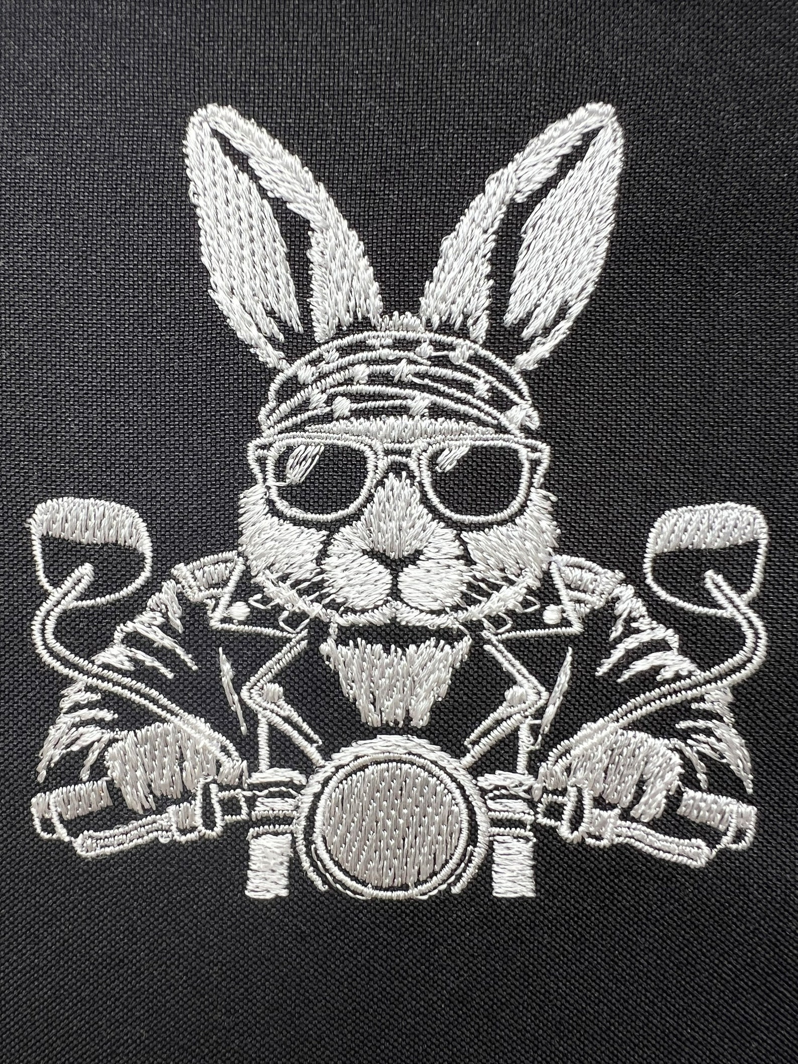 Cool Biker Bunny Embroidery Design – Brutal Hare With Sunglasses and ...