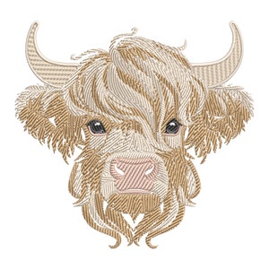 Highland Cow Embroidery Design – Adorable Scottish Highland Cattle ...