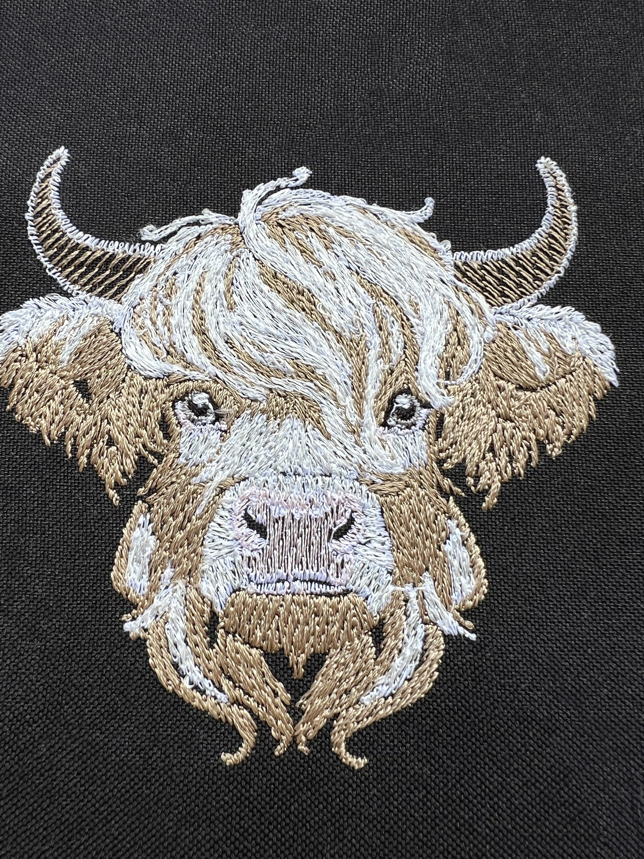 Highland Cow Embroidery Design – Adorable Scottish Highland Cattle ...