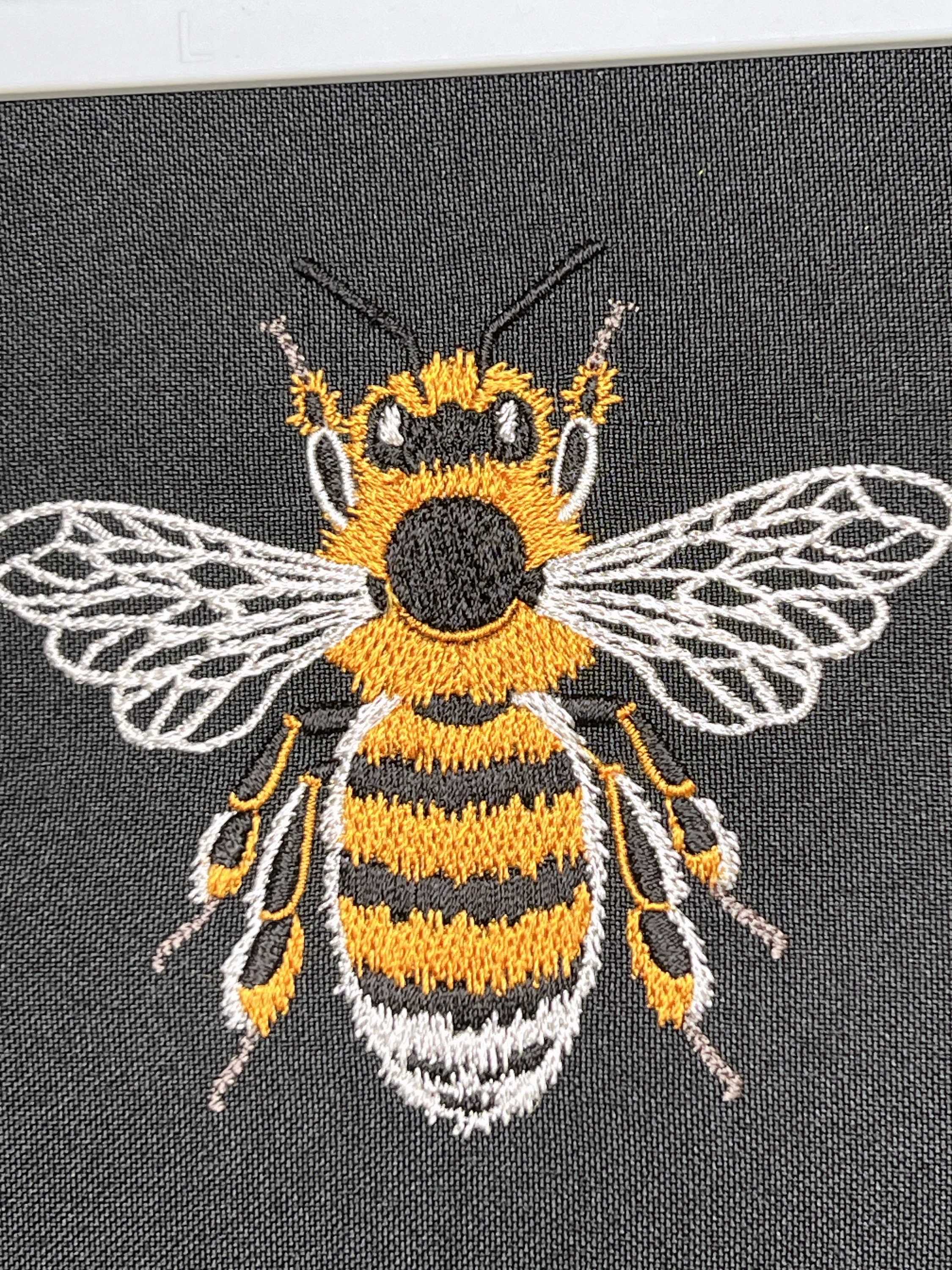 Floral Bee Embroidery Designs Collection Golden Honeybee for Dark ...