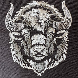 Monochrome Bison Head Embroidery Design - Exquisite Machine Embroidery ...
