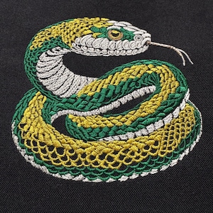 Realistic Snake Embroidery Design – Coiled Serpent Pattern for Wildlife ...