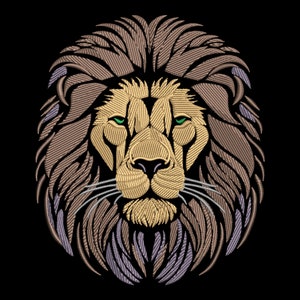 Sovereign Lion Embroidery Design - Royal Feline Majesty for Dark ...