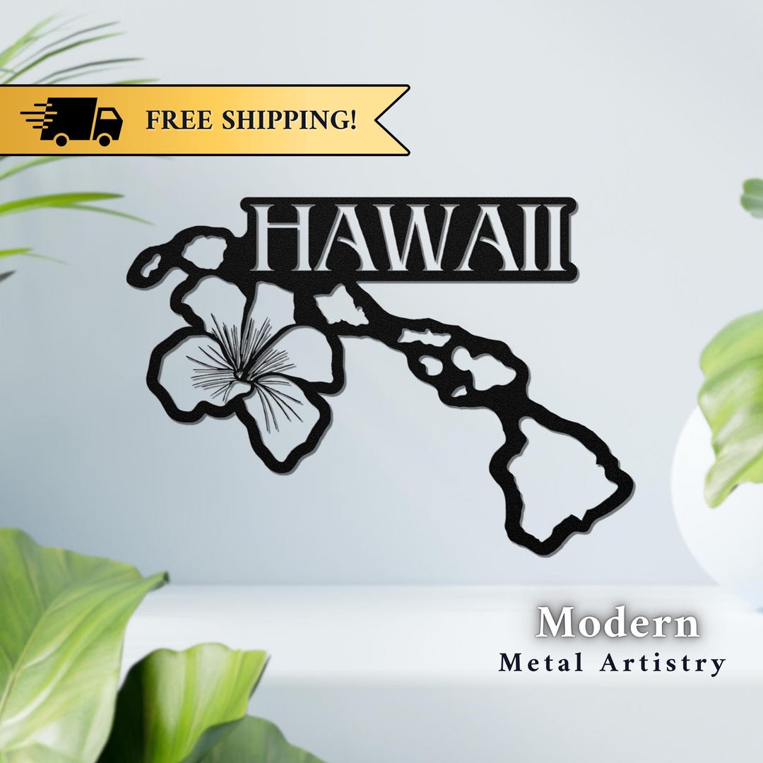 Hawaii Metal Art - Custom Steel Sign - Personalized Metal Wall Decor - Etsy