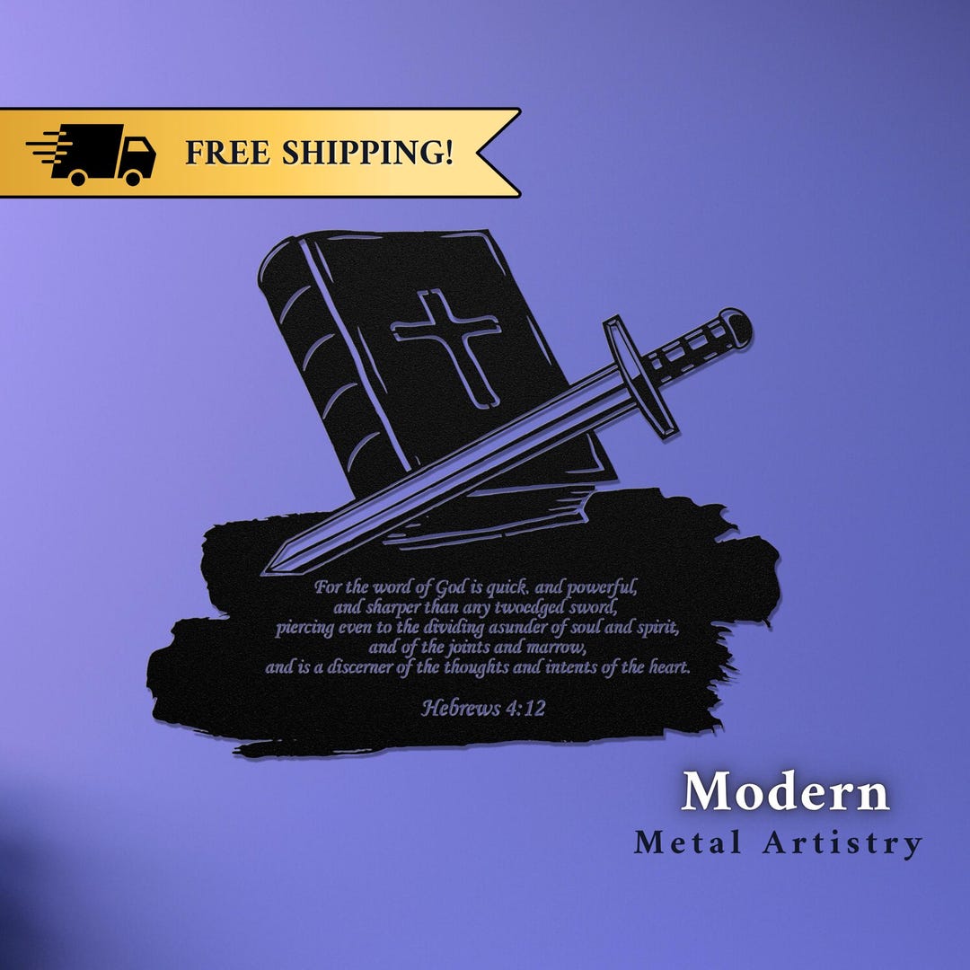 Christian Sword Metal Art - Bible Scripture Sign - Personalized Gift ...