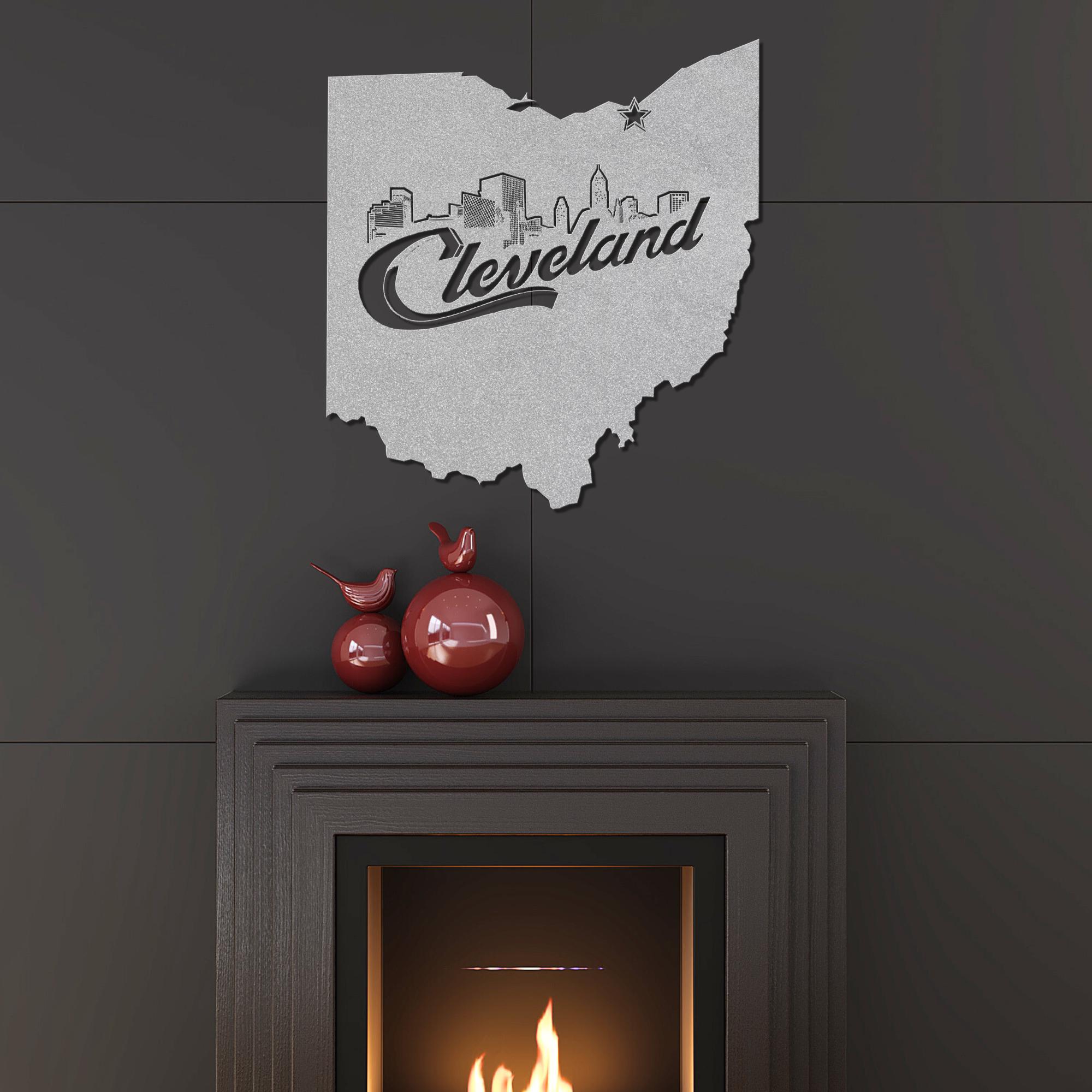 Cleveland Ohio Metal Art - Custom Steel Sign - Personalized Metal Wall ...