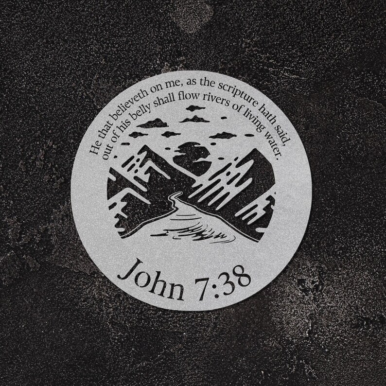 John 7 38 Metal Art - Christian Gift - Religious Decor - Living Water ...