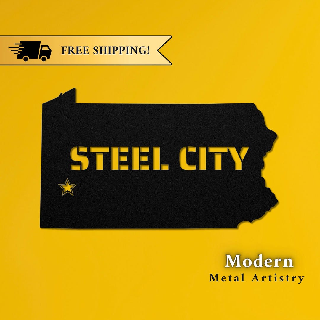 Pittsburgh Pennslyvania Metal Art - Custom Steel Sign - Personalized ...
