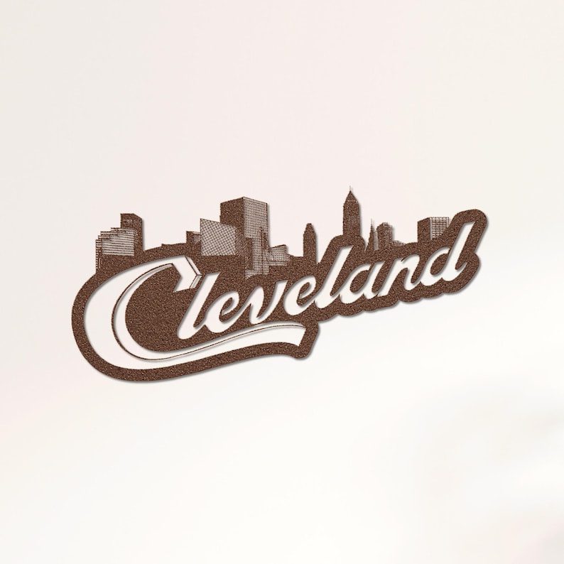 Cleveland Skyline Metal Art Home Decor Steel Sign Cleveland Gift for ...