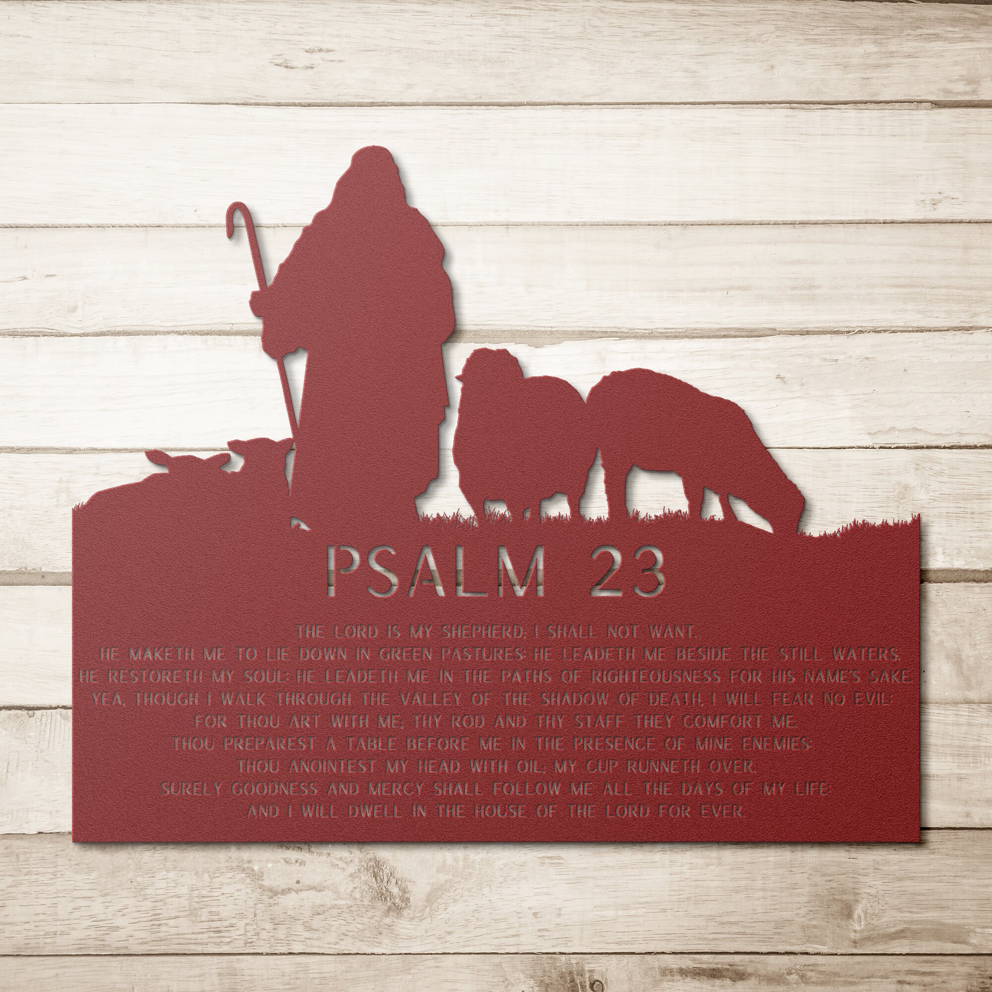 Psalm 23 Metal Wall Art personalized Upon Request Christian Metal Decor ...