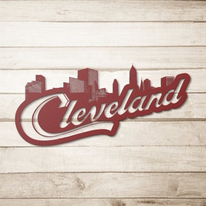Cleveland Skyline Metal Art Home Decor Steel Sign Cleveland Gift for ...