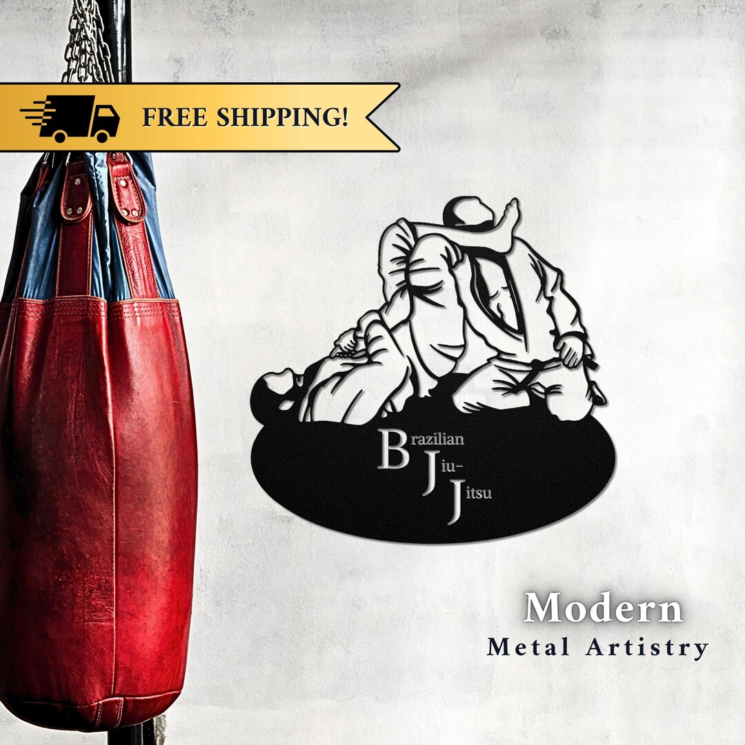 Brazilian Jiu Jitsu Metal Art - Martial Arts Gift - Metal Decor - Gym ...