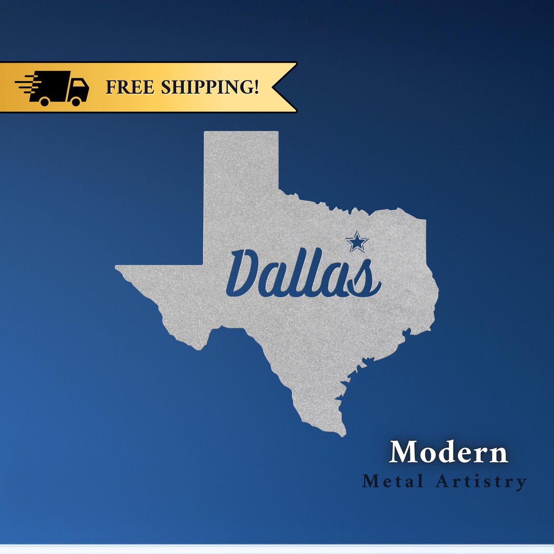 Dallas Texas Metal Art - Custom Steel Sign - Personalized Metal Wall ...