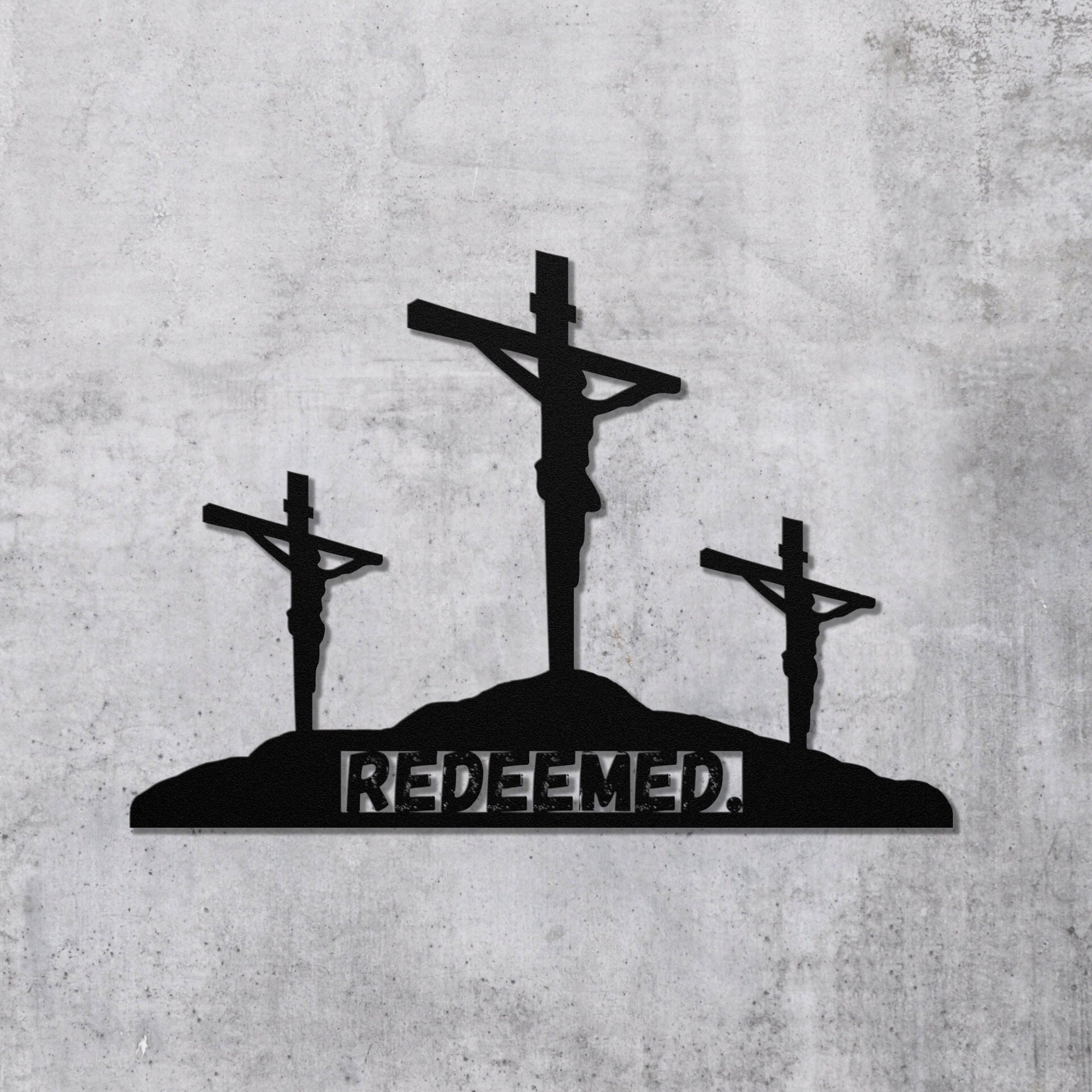 Jesus on Cross Metal Wall Art, Christian Gift, Religious Decor, Calvary ...