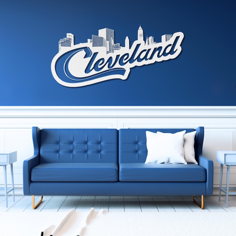 Cleveland Skyline Metal Art Home Decor Steel Sign Cleveland Gift for ...
