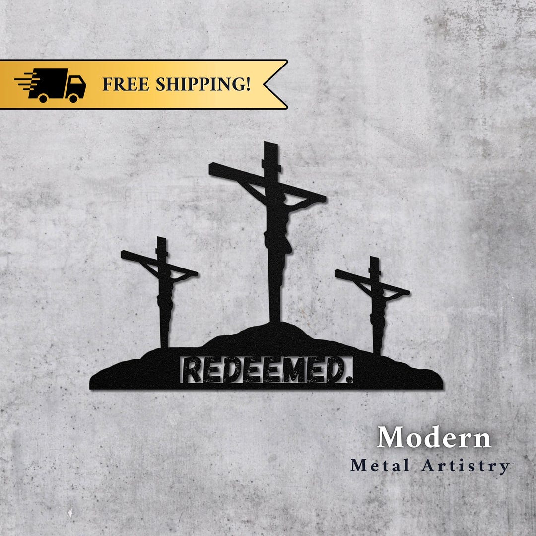 Jesus on Cross Metal Wall Art - Religious Decor - Calvary Steel Sign ...