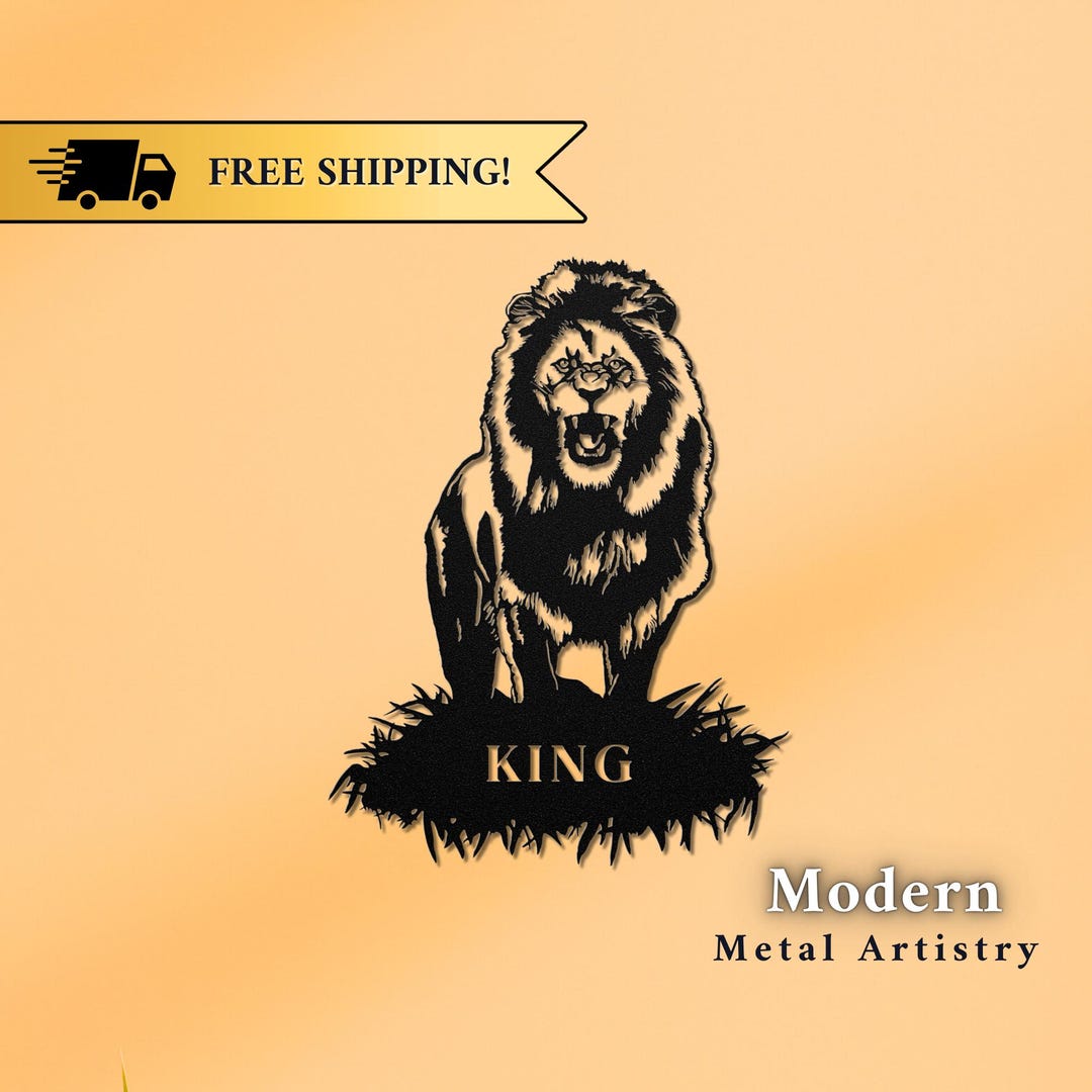 Custom Roaring Lion Metal Art - Personalized Metal Decor - Cool Gift ...