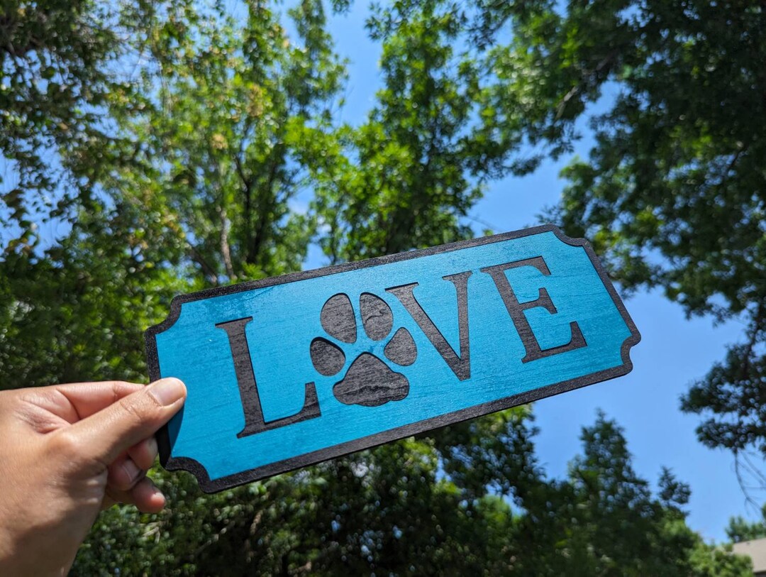 Dog Paw LOVE / HOME Sign - Etsy