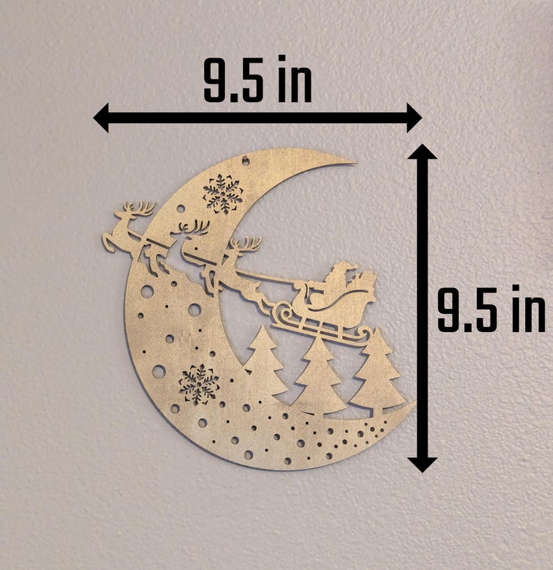 Moon and Santa: Wall Decor - Etsy