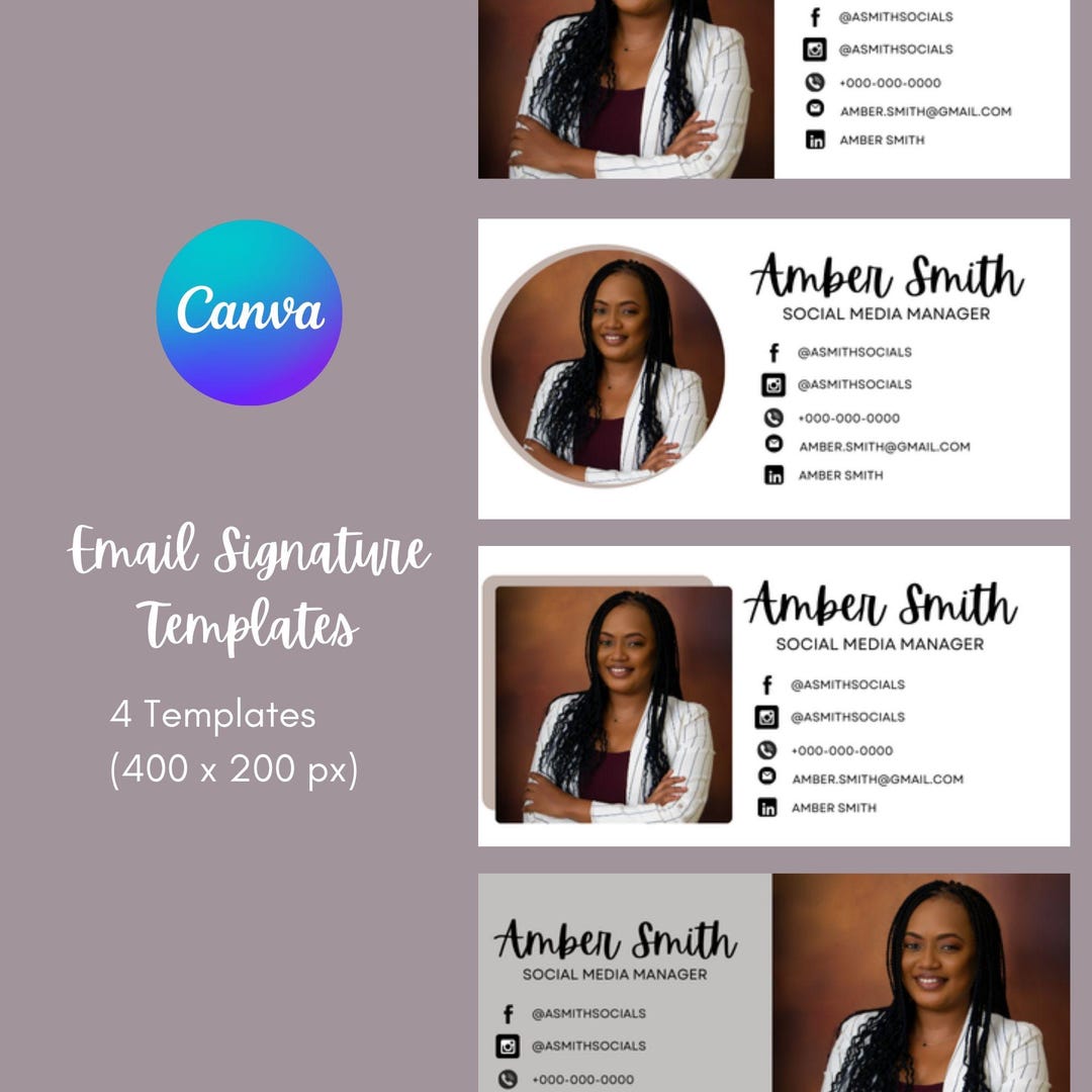 Custom Email Template INSTANT DOWNLOAD Editable Email Signature ...
