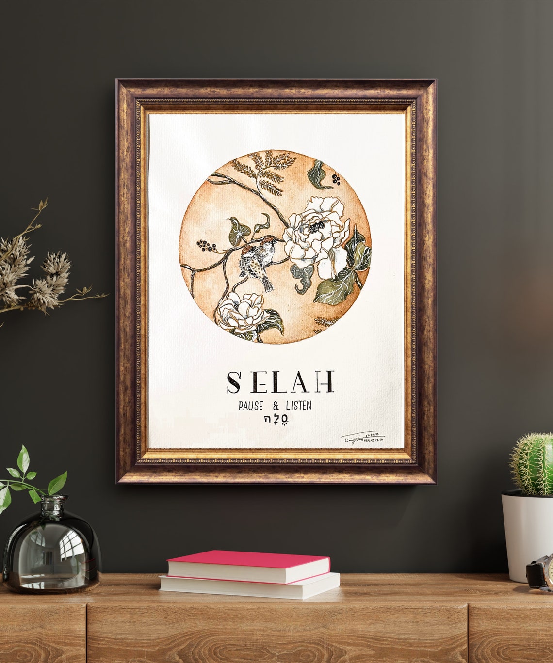 Minimalistic Neutral Biblical Selah Definition Aesthetic Art - Etsy