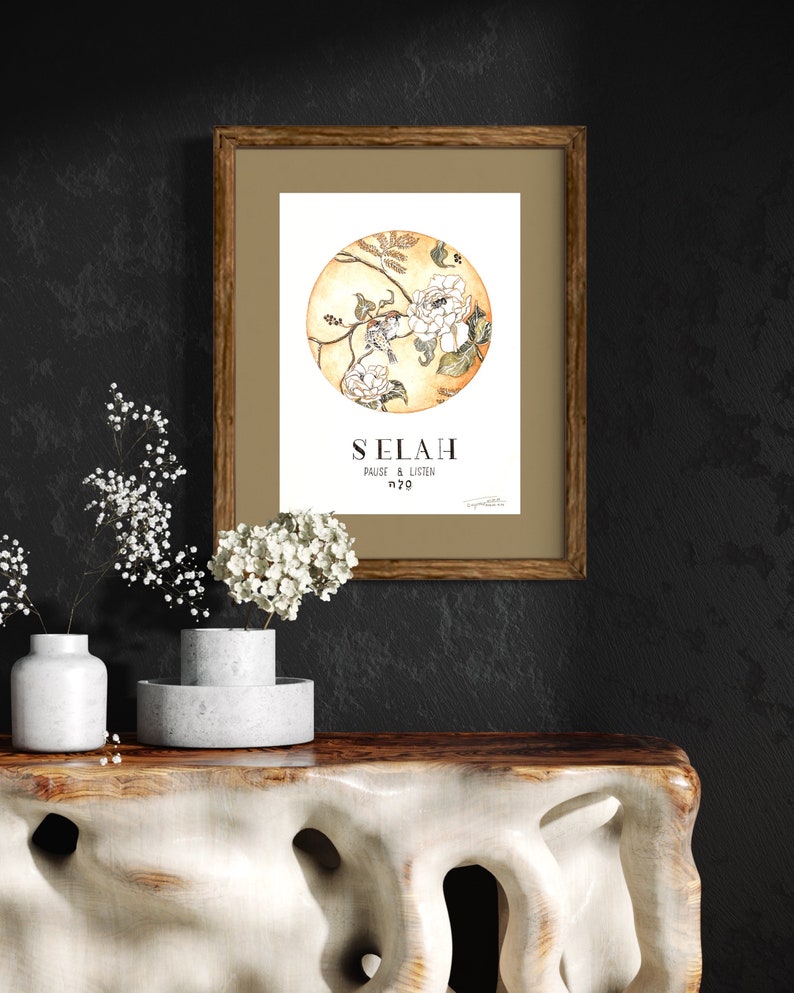 Minimalistic Neutral Biblical Selah Definition Aesthetic Art - Etsy