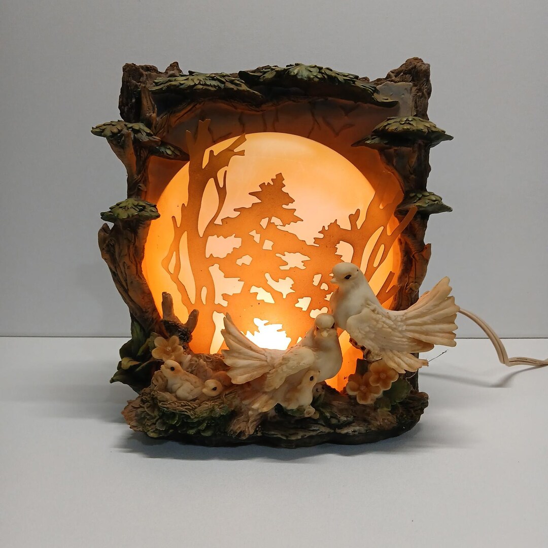 Vintage Birds Night Light With Nature Scene - Etsy