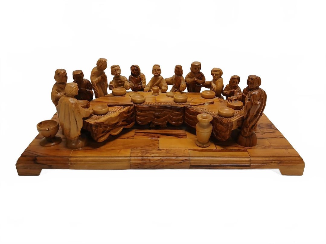 Olive Wood Carved Last Supper Religious Art - Etsy