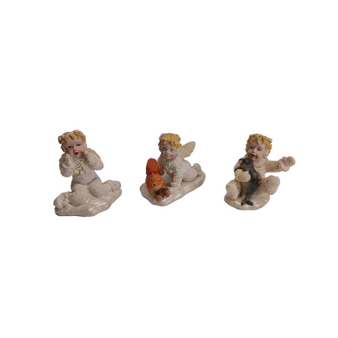 3 Vintage Snow Angel Figurines 4" - Etsy