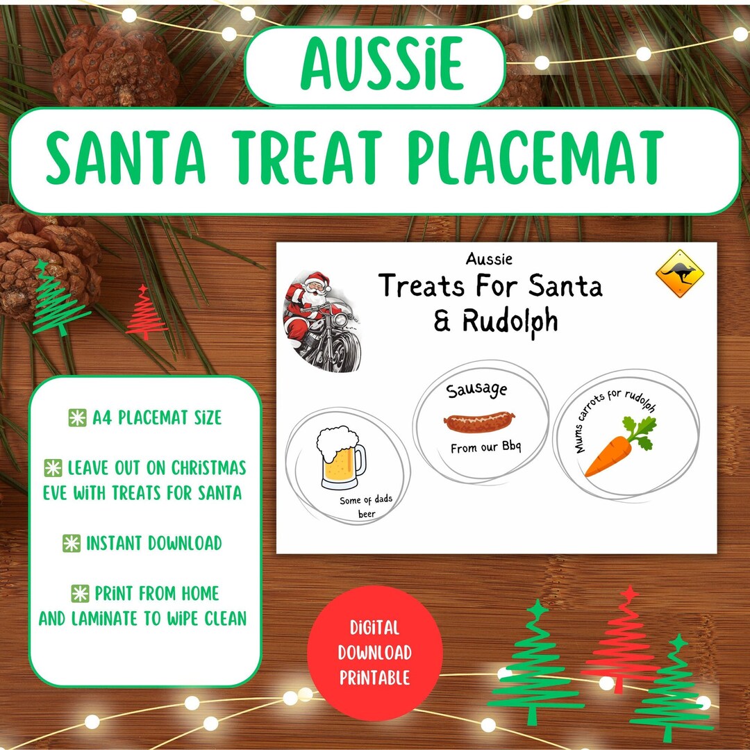 Aussie Christmas Santa Cookie Plate - Etsy