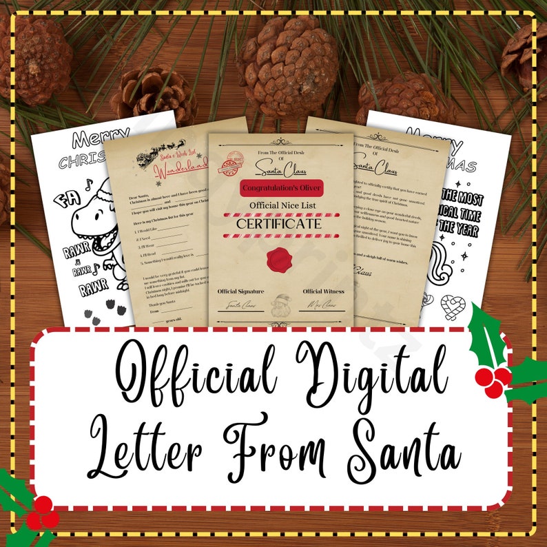 OFFICIAL Santa Certificate, Nice List Certificate, Santa Printable ...
