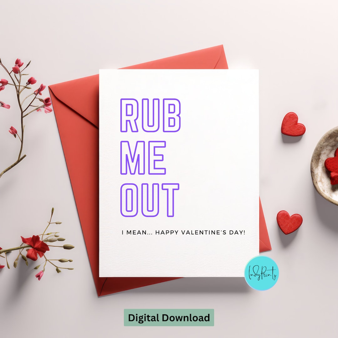 Rude Valentines Day Card Purple PDF for Digital Download for Boyfriend ...