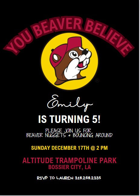 Buc-ee Birthday Party Invitation - Etsy