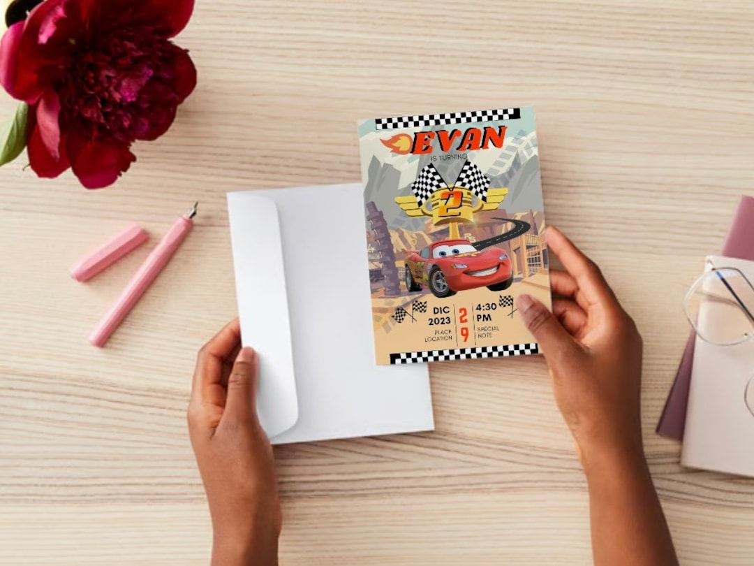 Disney Pixar Cars Birthday Party Invitation 2x1 : Stock Image or ...